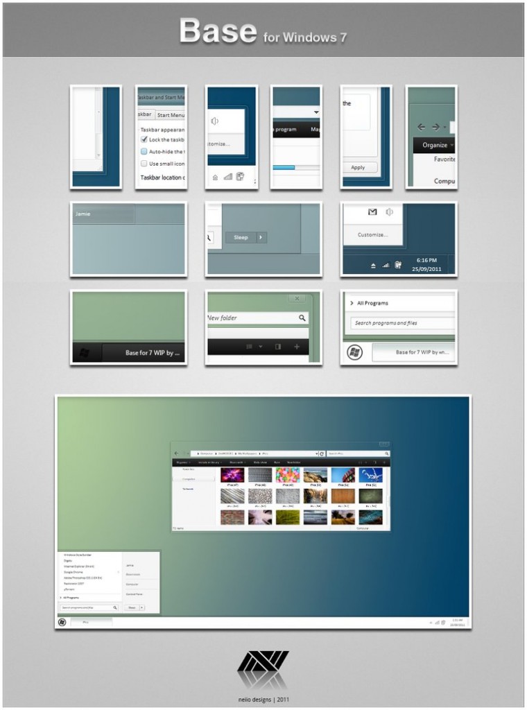 Myriad Base Rainmeter Windows 7 Skin