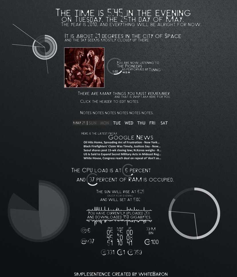 Corner Calendar v2.2 Rainmeter Theme