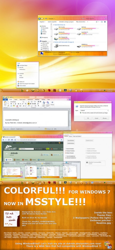 Colorful Concentric Calendar Windows 7 Rainmeter Skin