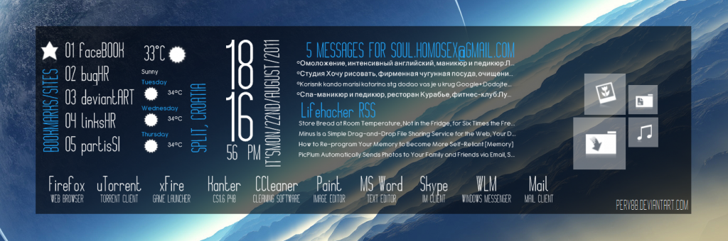 Spectrum Blue Rainmeter Theme