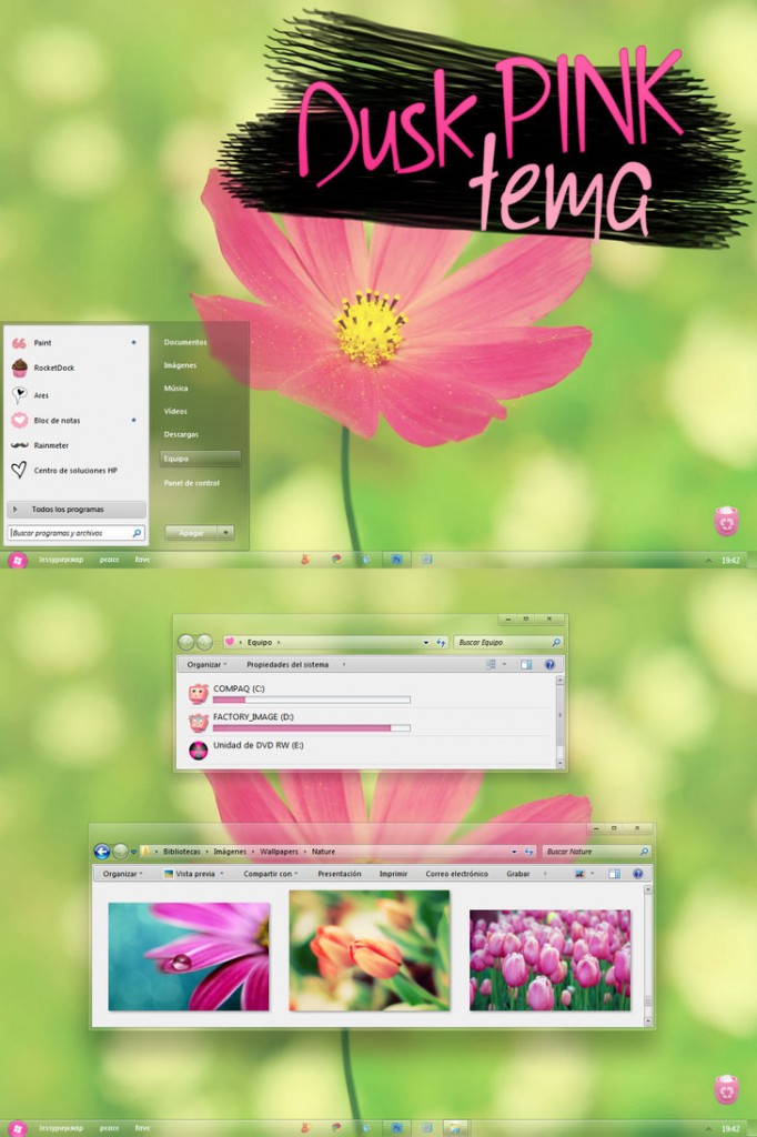 Lightsabre pink theme for windows 7