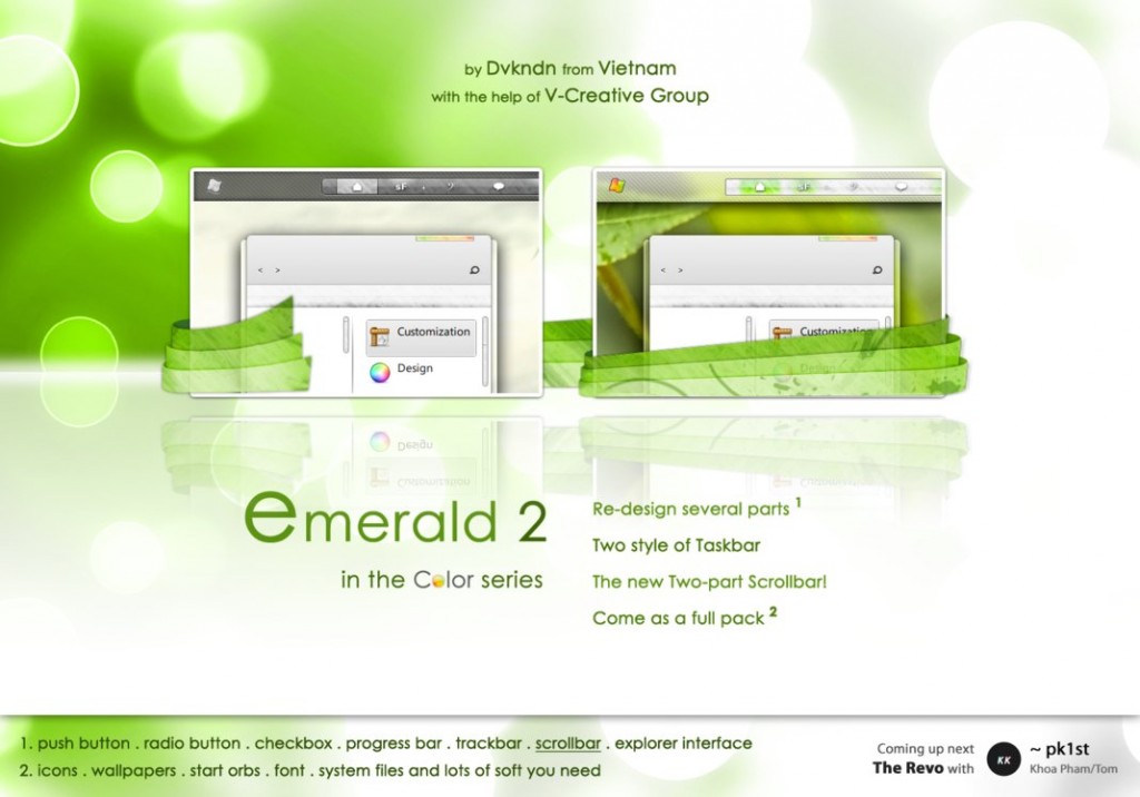 Emerald white updated theme for windows 7