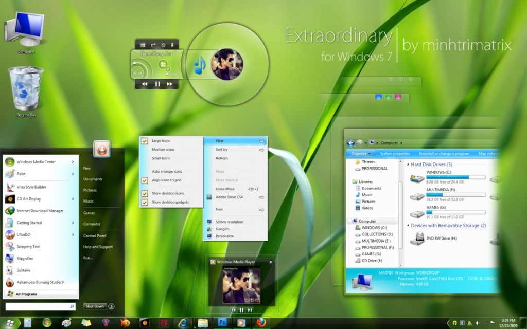 Extraordinary Theme For windows 7 Visual Style