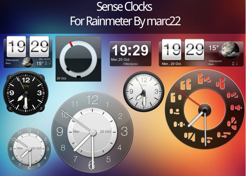 more clocks Rainmeter Skin