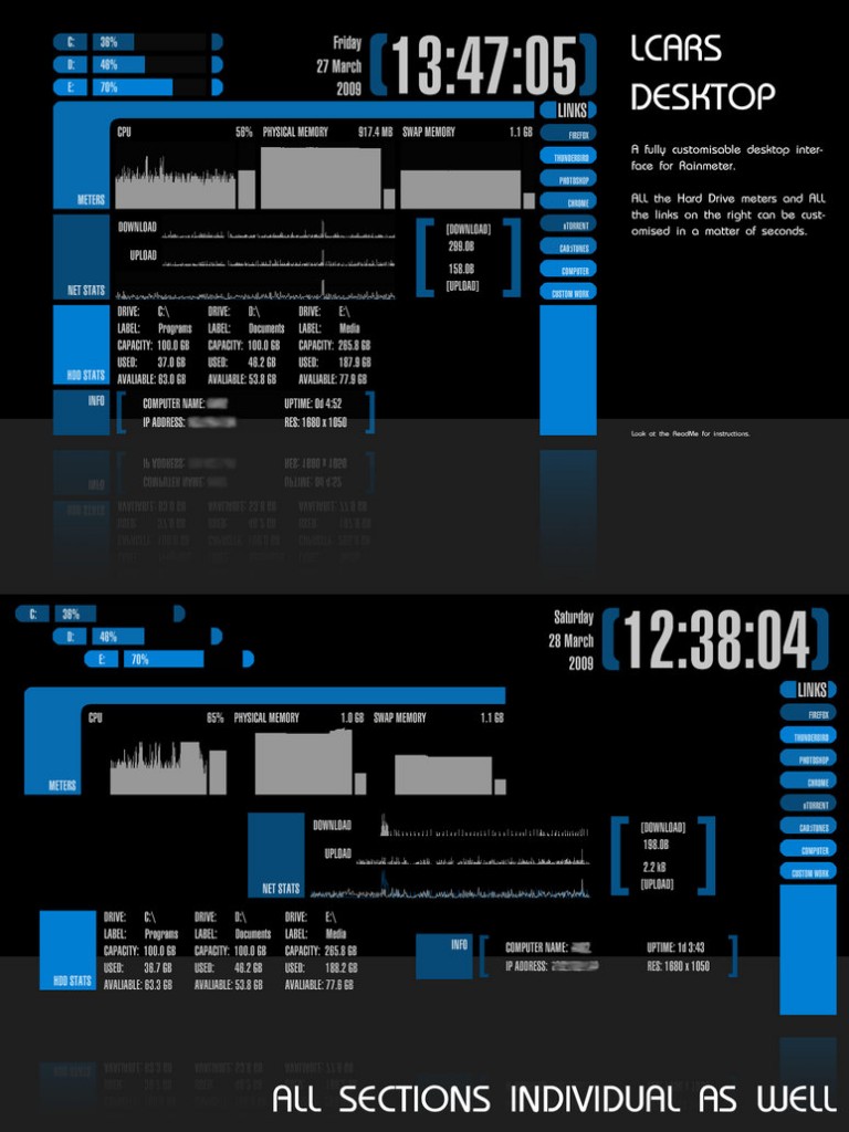 LCARS Rainmeter Skin