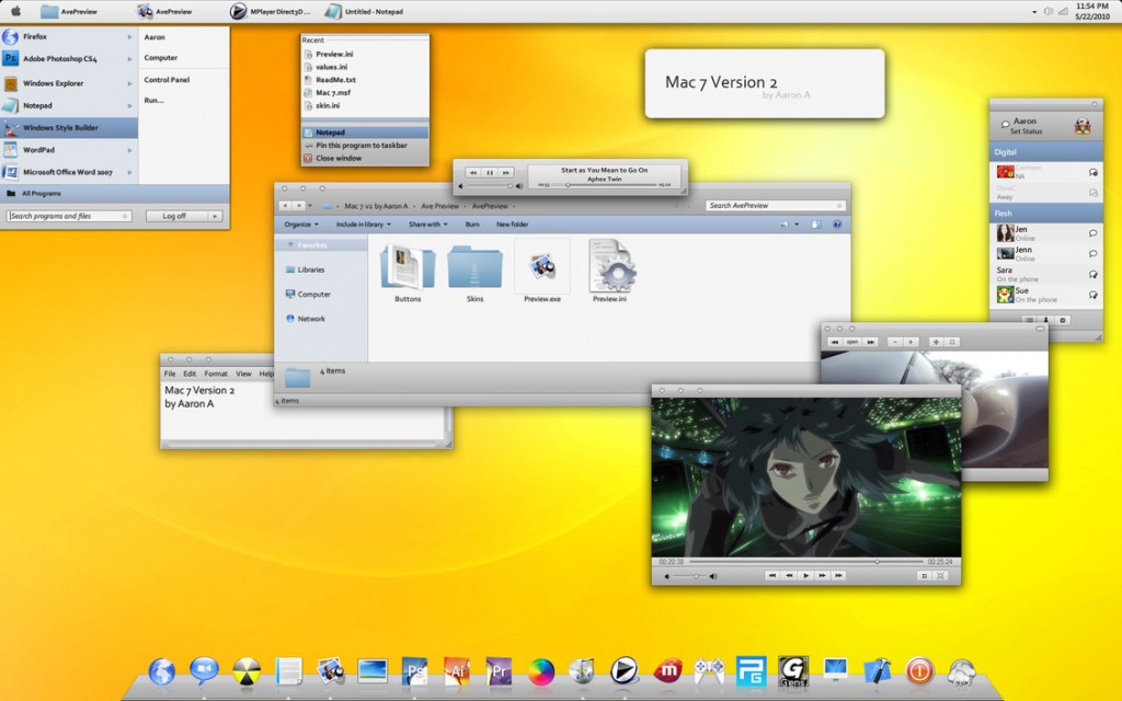 Aero x clean version theme for windows 7