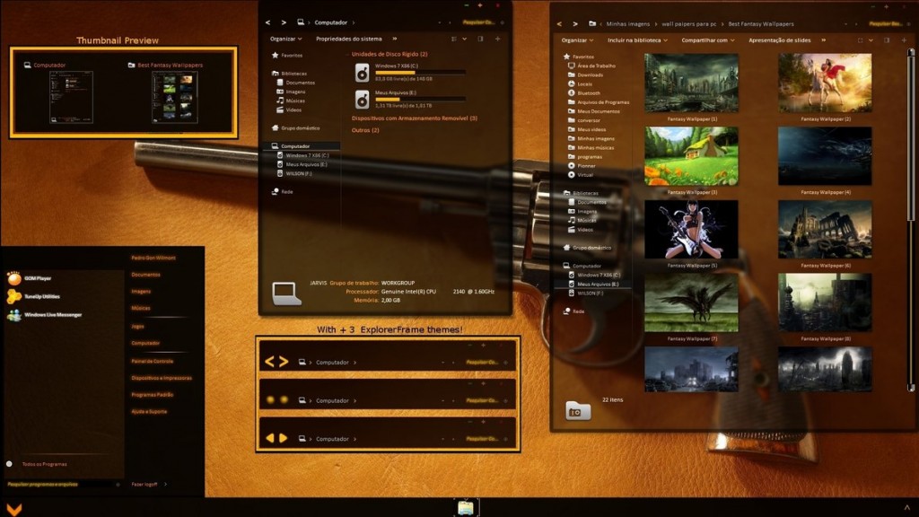 Orange Vs Black Rainmeter Theme for Windows7