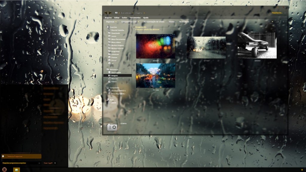 Orange Vs Black Rainmeter Theme for Windows7