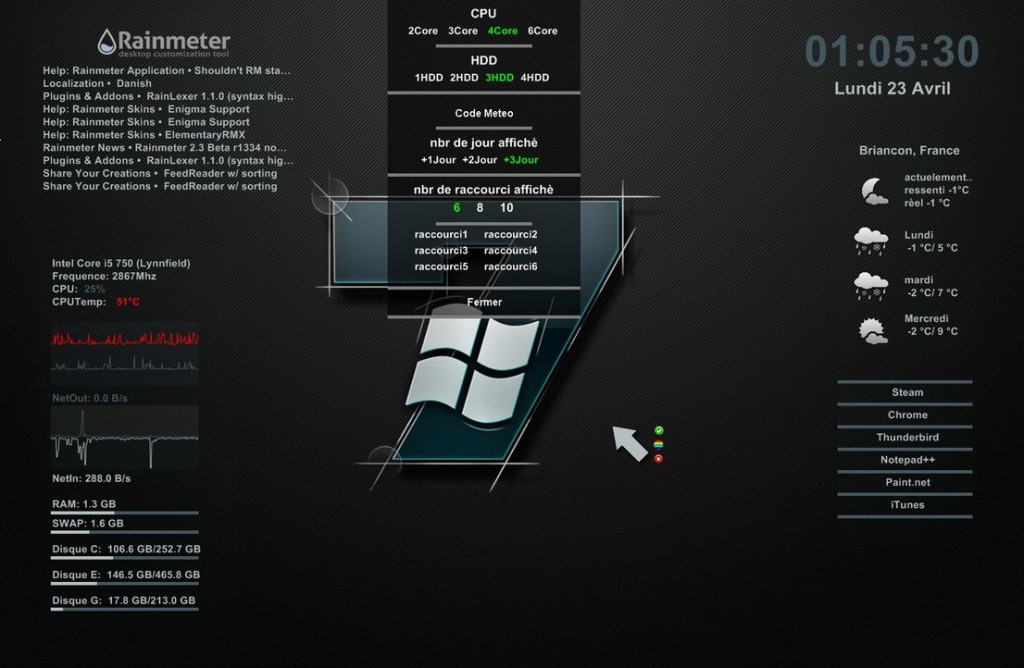 Black-Apps Rainmeter Skin
