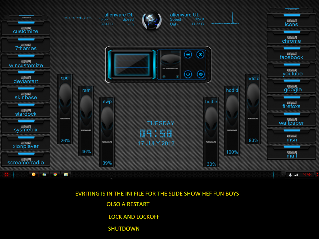 Alienware Rainmeter Skin