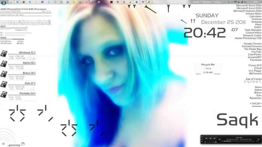 Blur Bars Rainmeter Skin