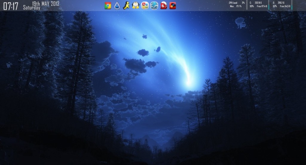 Chrome Dock Rainmeter Skin
