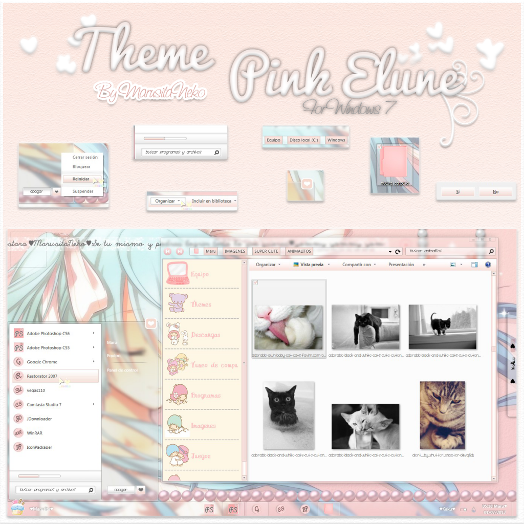 Pink theme Windows 7 Visual Style