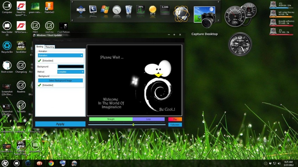 Let’s Rock Boot screen for window 7 Visual Style