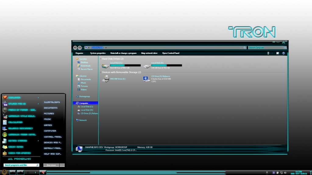 Tron Legacy 3 Rainmeter Theme