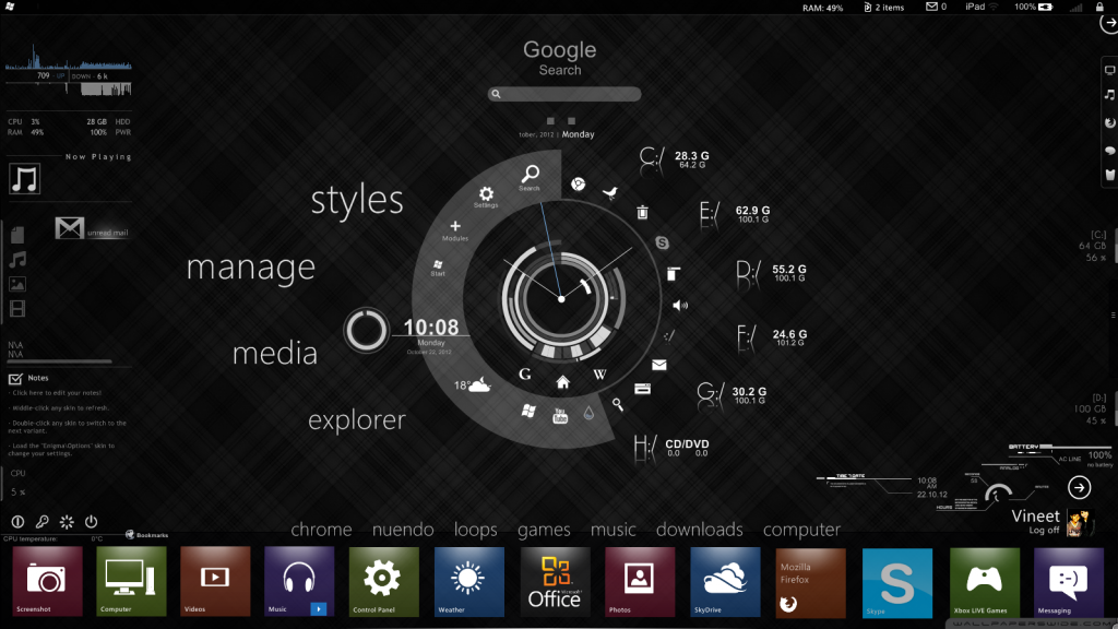 Windows 7 Utilities Rainmeter Skins