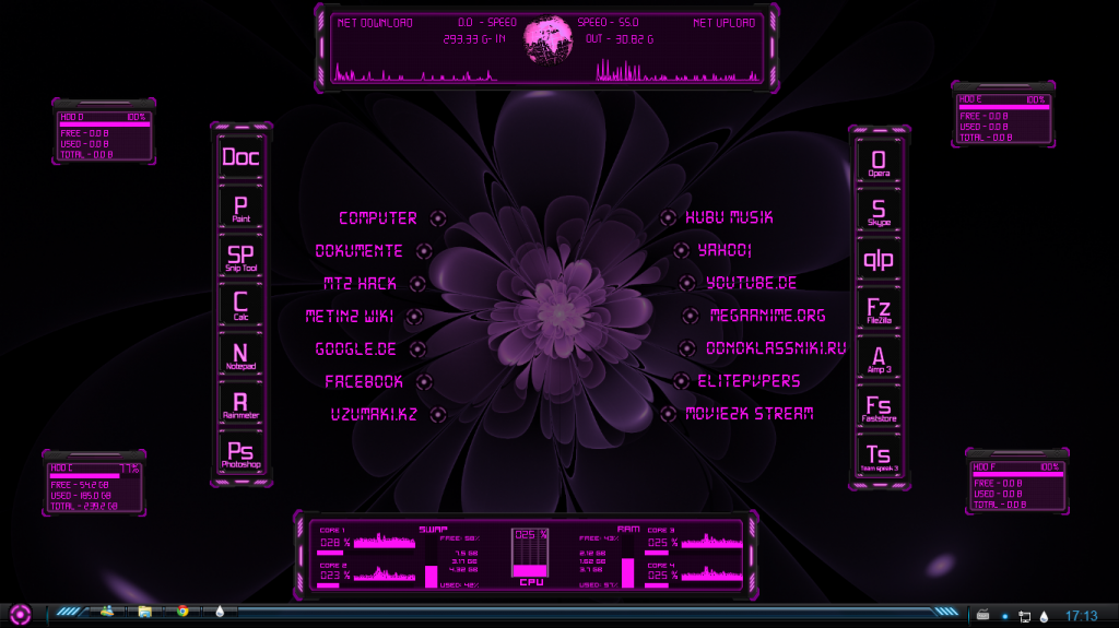 Hacker V3 Rainmeter Theme for Windows7