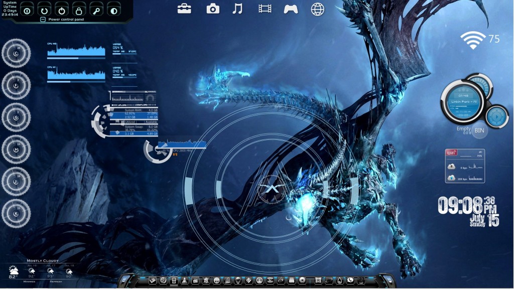 Dragon Hunt Rainmeter Theme for Windows7