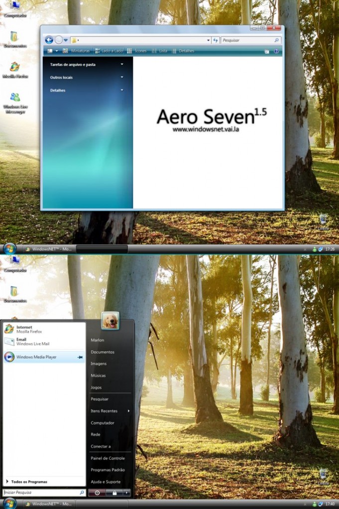 Aero style windows 7 theme