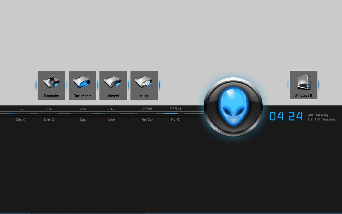 Alien Desk Rainmeter Theme