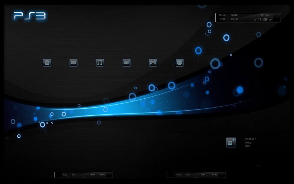 Blue Planet Rainmeter Theme for Windows7