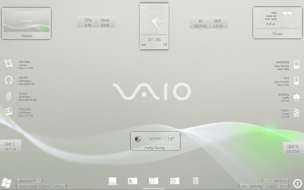 Windows 7 Utilities Rainmeter Skins