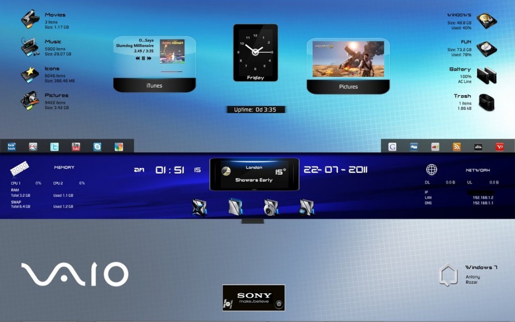Windows 7 Utilities Rainmeter Skins
