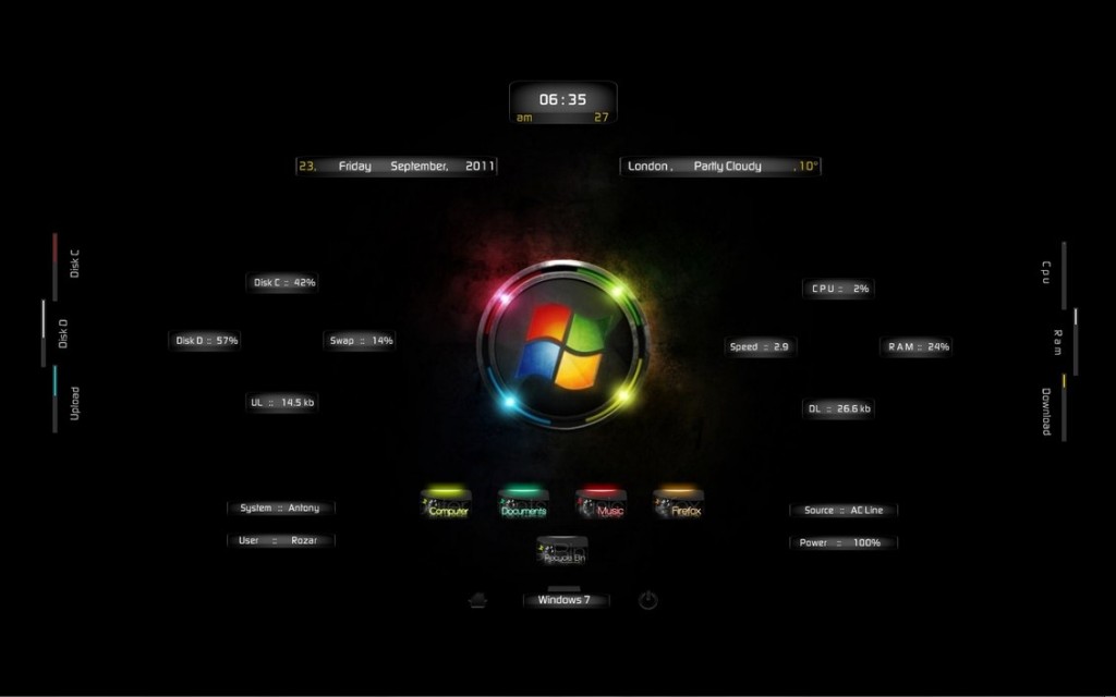 Windows 7 Utilities Rainmeter Skins